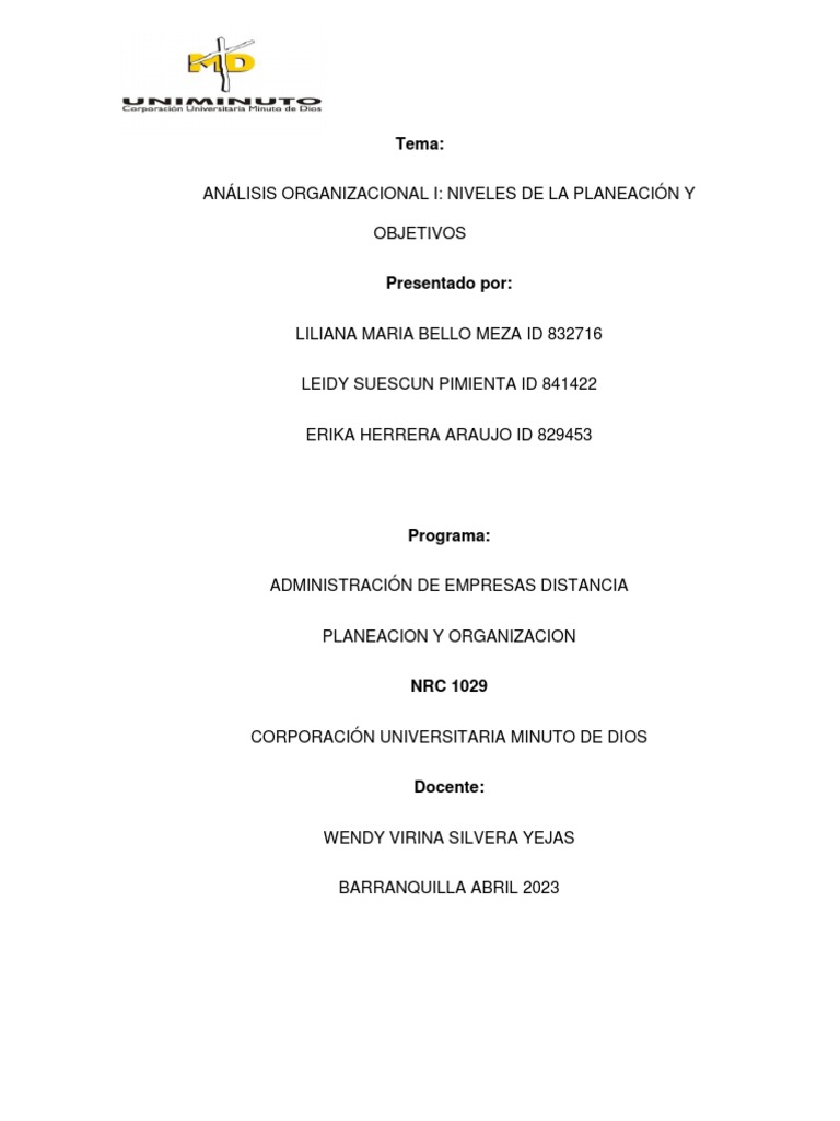 Análisis de Planeación en UNIFEL S.A. | PDF | Planificación | Calidad ...
