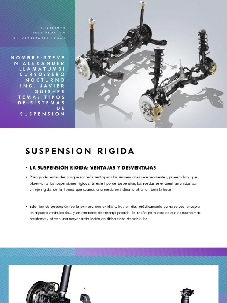 Sistemas de suspensión: tipos de suspensión rígida e independiente y ...