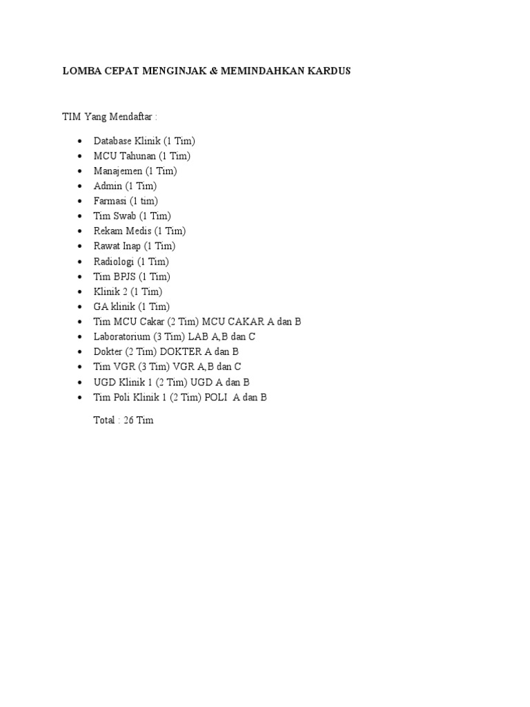 Lomba Cepat Menginjak Kardus | PDF
