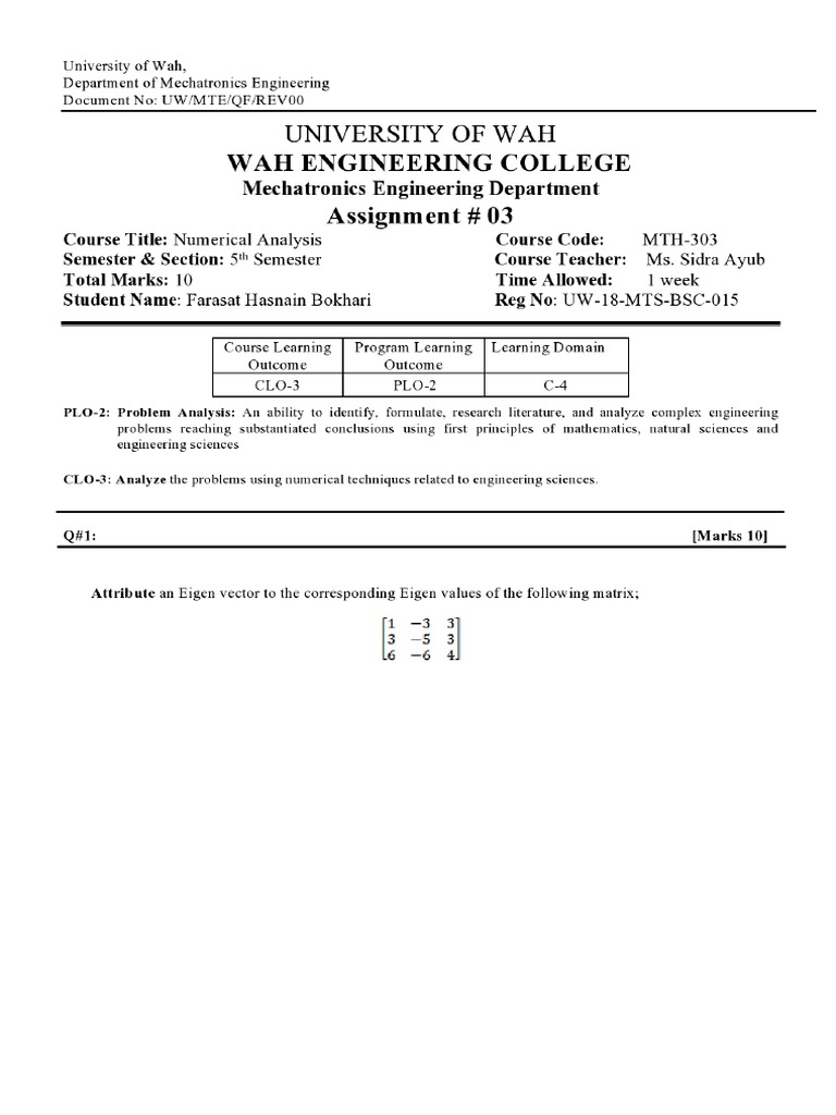 Assignment No 03 | PDF