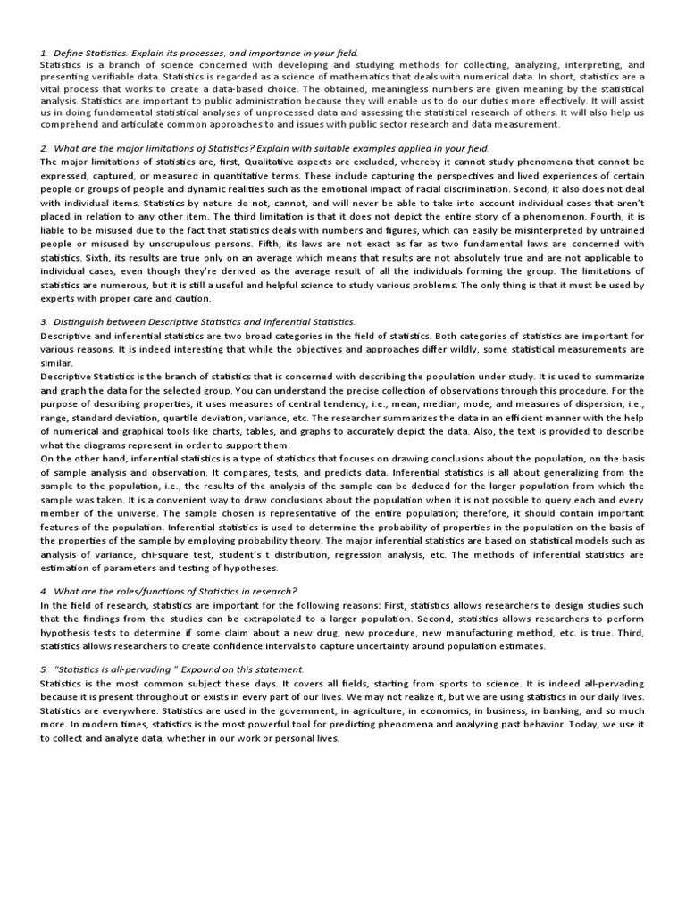 PA297-Task1-What Is Statistics | PDF | Statistics | Statistical Inference