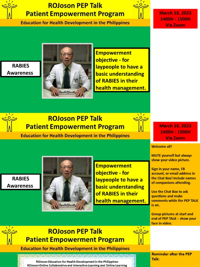 ROJoson PEP Talk: RABIES AWARENESS | PDF | Rabies | Public Health