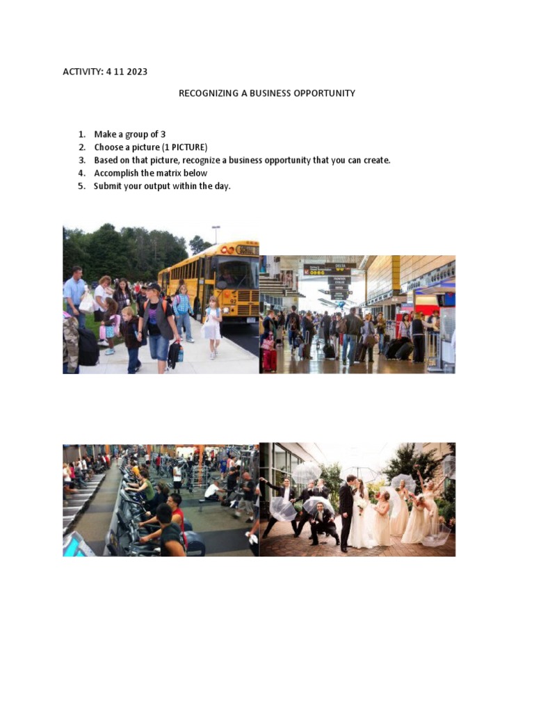 ACTIVITY: 4 11 2023 Recognizing A Business Opportunity | PDF