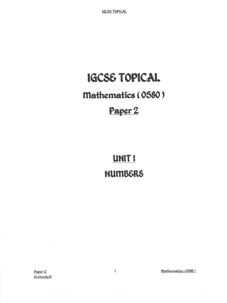 M QP - Unit 1 - Number | PDF M QP - Unit 1 - Number | PDF