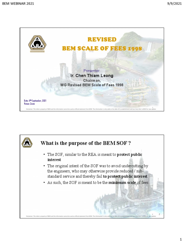 BEM Webinar 2021 Series - 11. REVISED BEM SCALE OF FEES 1998 | PDF ...