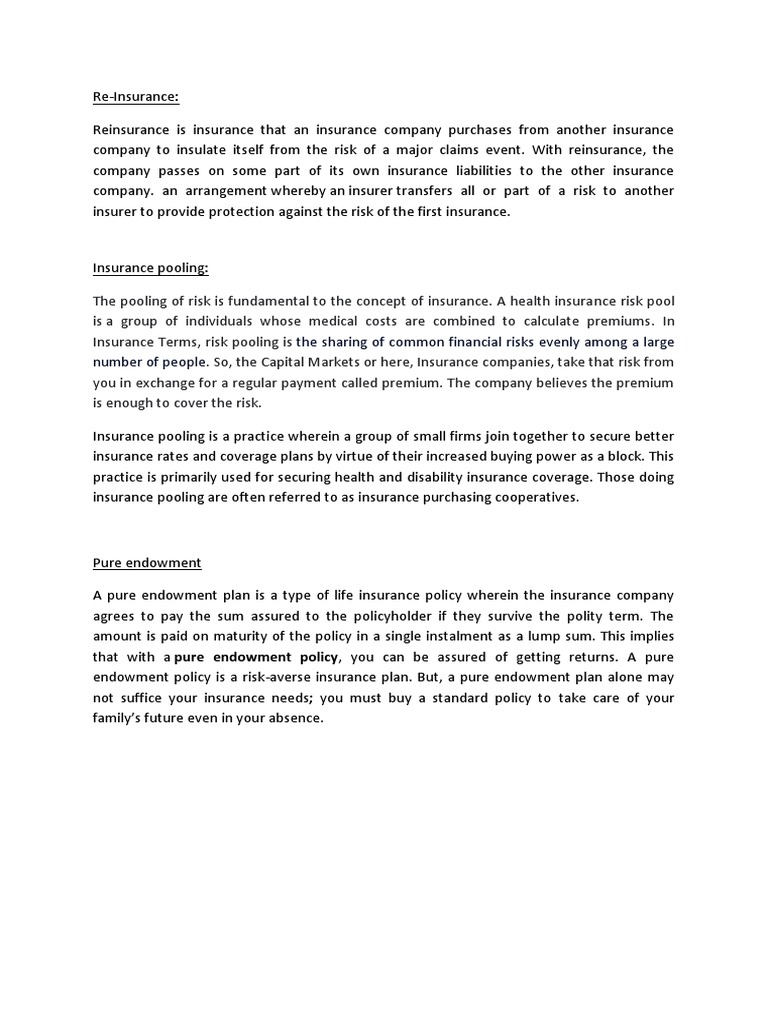 POI material (1) | PDF | Insurance | Risk