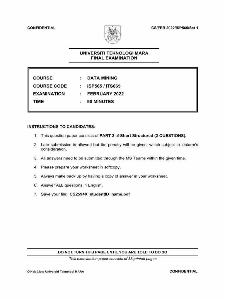 Isp565 - Its665 Feb 22 | PDF | Sensitivity And Specificity | Cross Validation (Statistics)