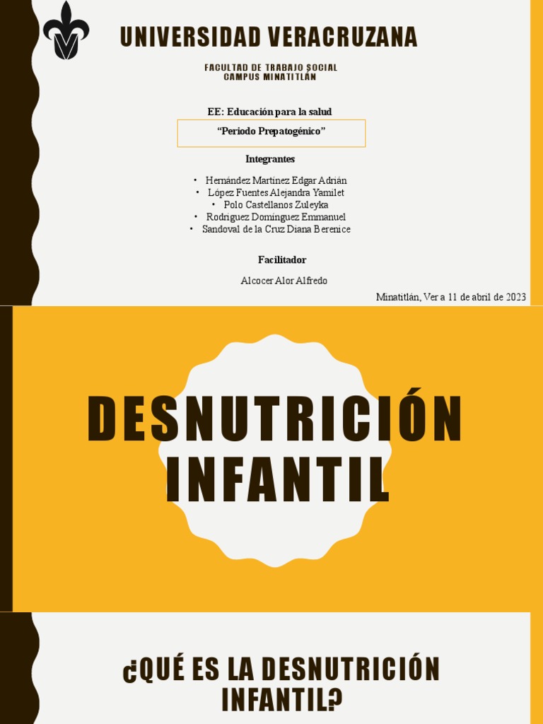 Desnutrición Infantil Pdf Dieta Nutrición
