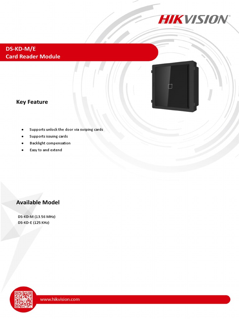 Hikvision DSKDM Video Intercom Card Reader Module | PDF
