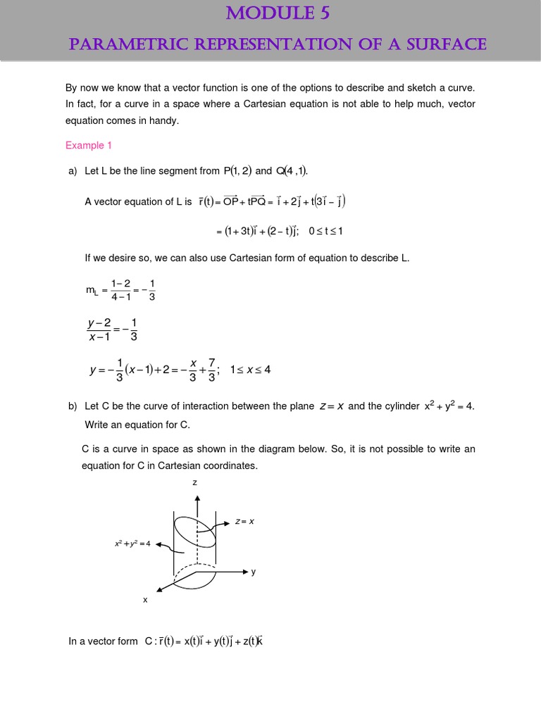 MODULE 5 Parametric Representation | PDF | Sphere | Equations