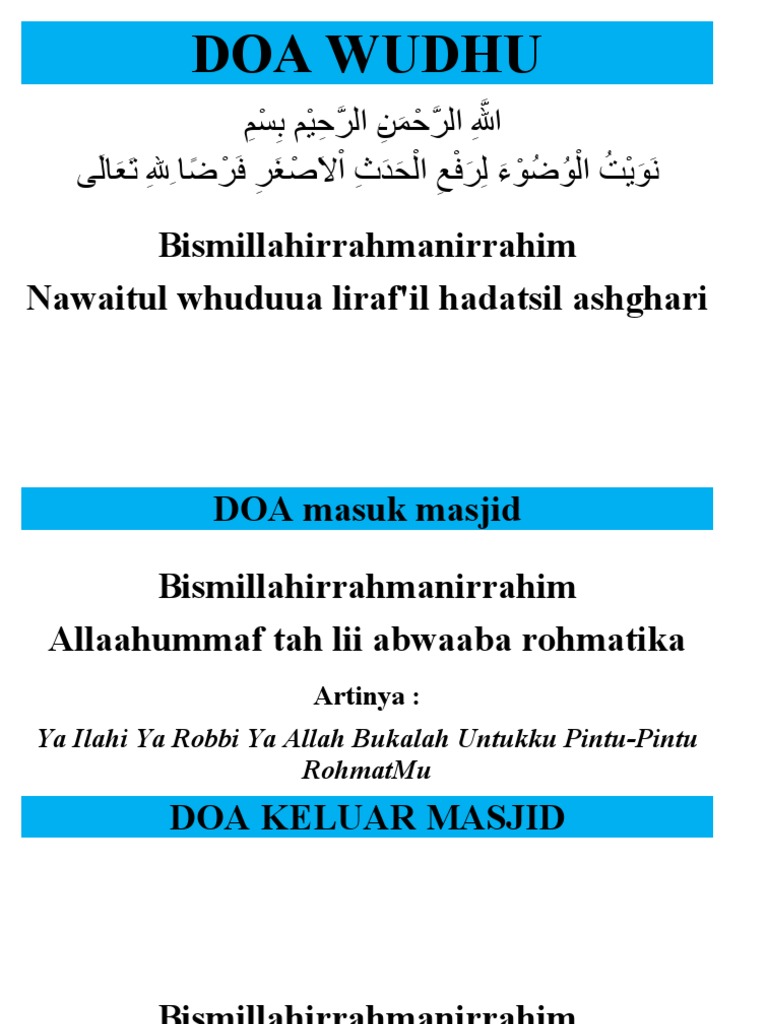 Doa Wudhu | PDF