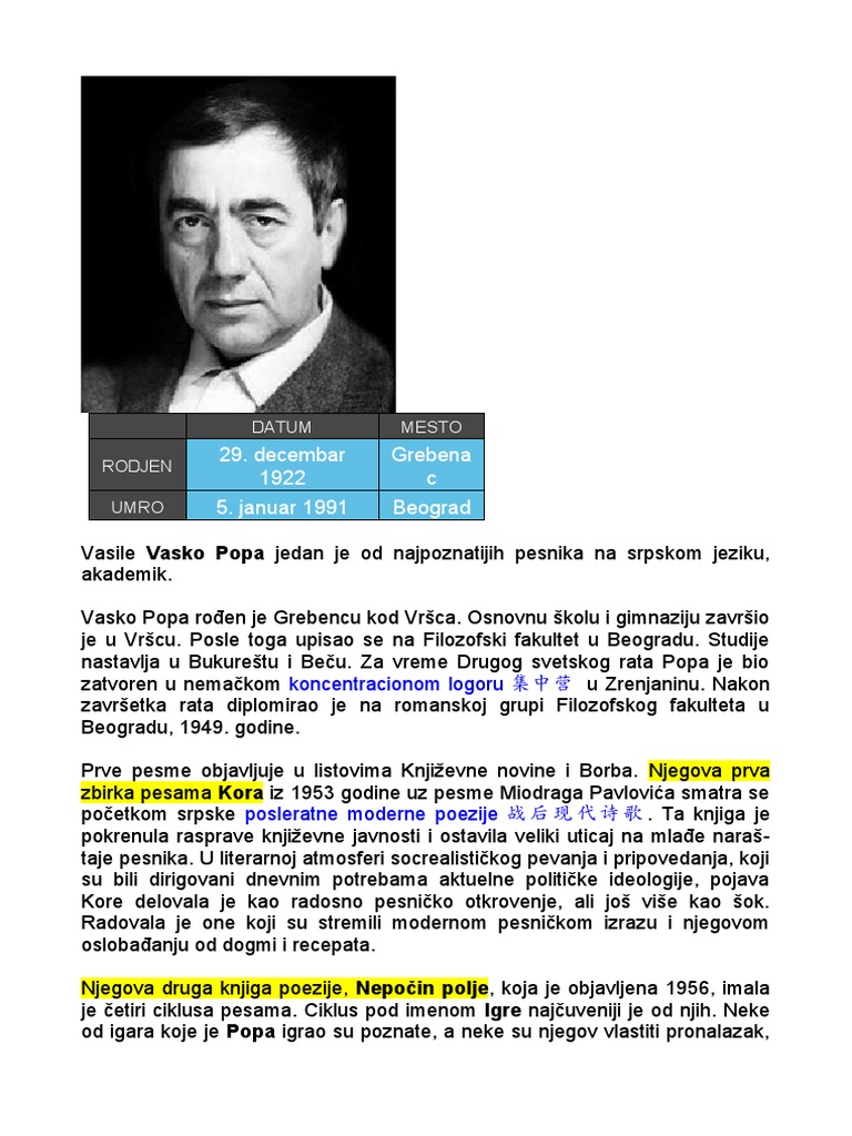 Vasko Popa | PDF