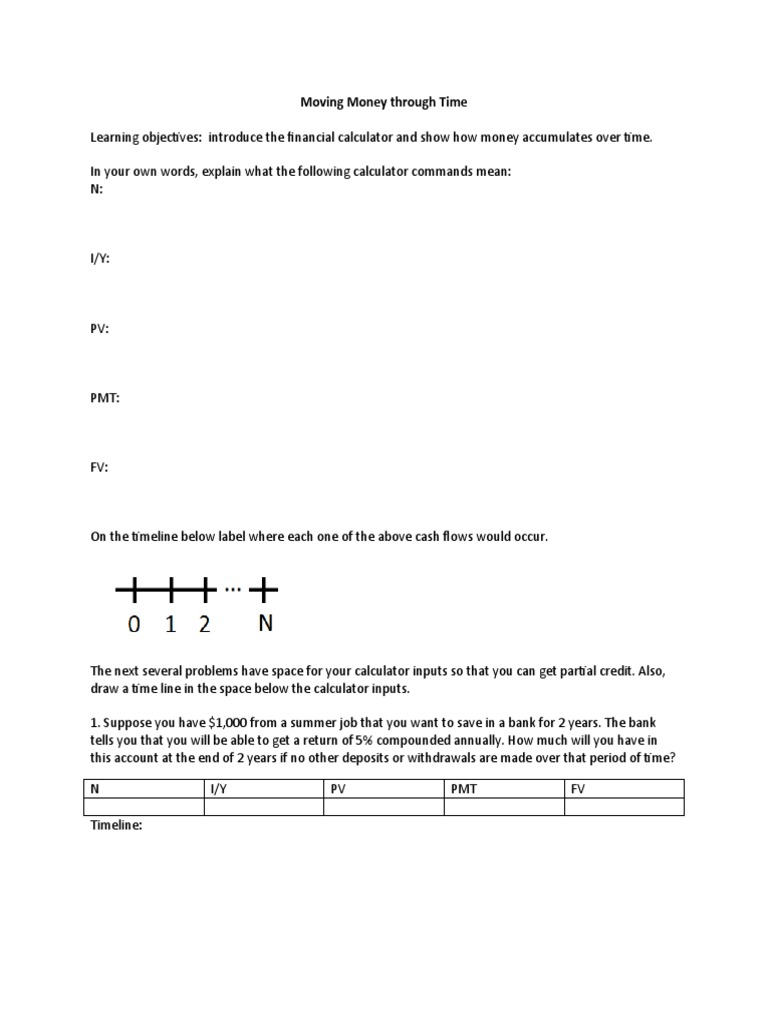 01B Moving Money Through Time | PDF | Banks | Discounting