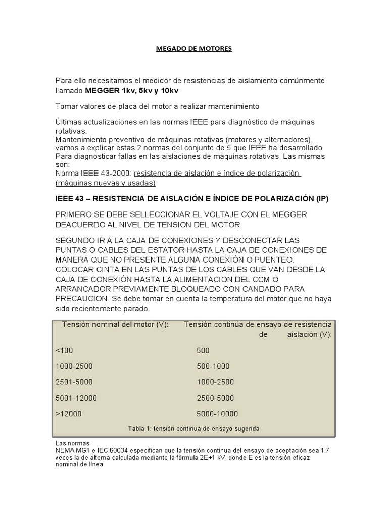 Megado de Motores | PDF | voltaje | Componentes eléctricos