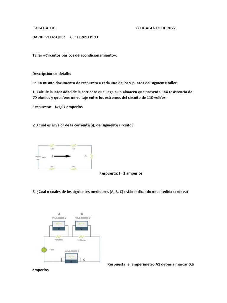 Taller de Circuitos Basicos de Acondicionamiento | PDF