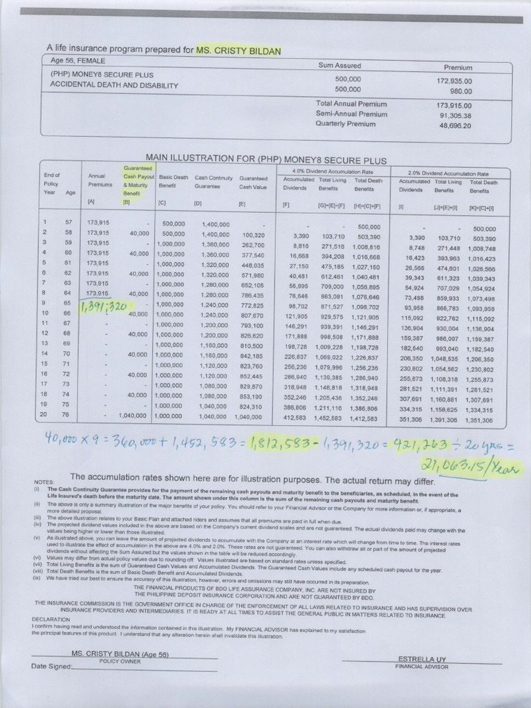 Bdo Life Proposal Vildan Family | PDF