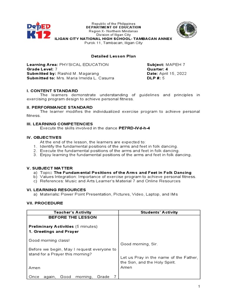 Rashid Fundamental Positions of The Arms and Feet | PDF | Learning | Dances