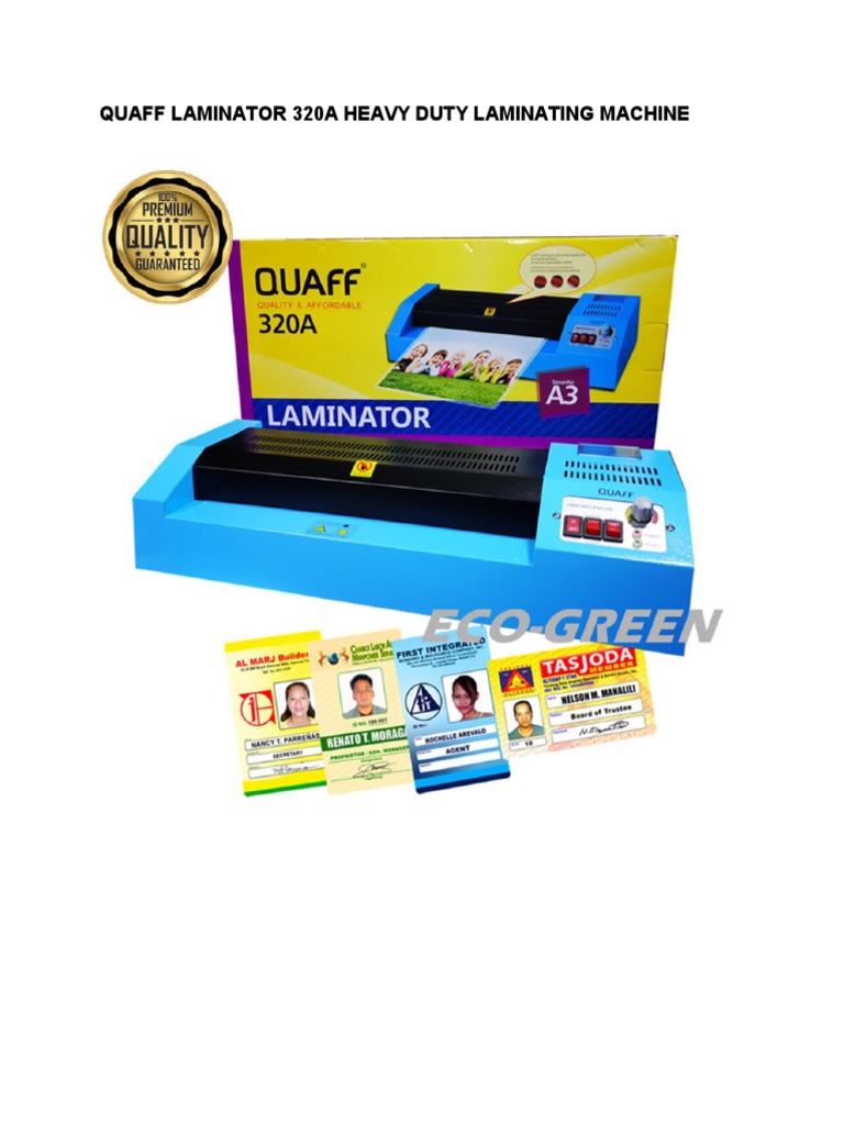 Quaff Laminator 320a Heavy Duty Laminating Machine | PDF