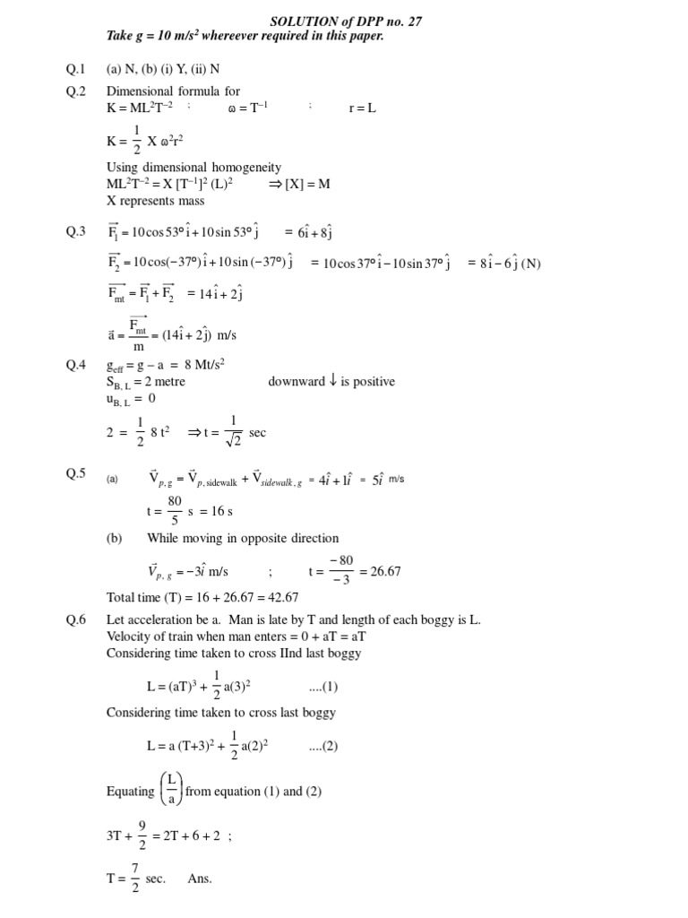 Dimensional Analysis and Motion Problems | PDF | Physics | Quantity