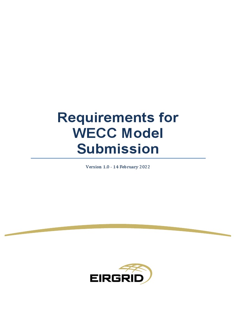 Requirements For WECC Model Submission v1.0 | PDF | Electrical Grid ...