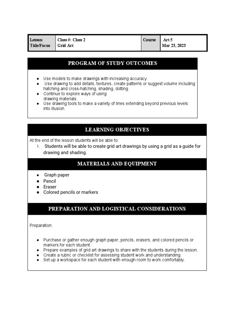 Art Lesson 2 | PDF | Drawing | Learning