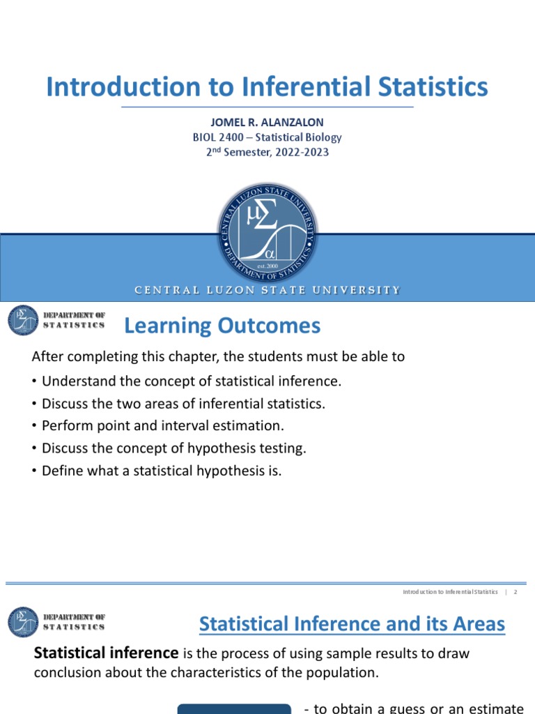 Introduction To Inferential Statistics: Jomel R. Alanzalon | PDF ...