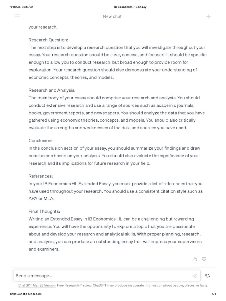 IB Economics HL Essay EE | PDF | Essays | Economics