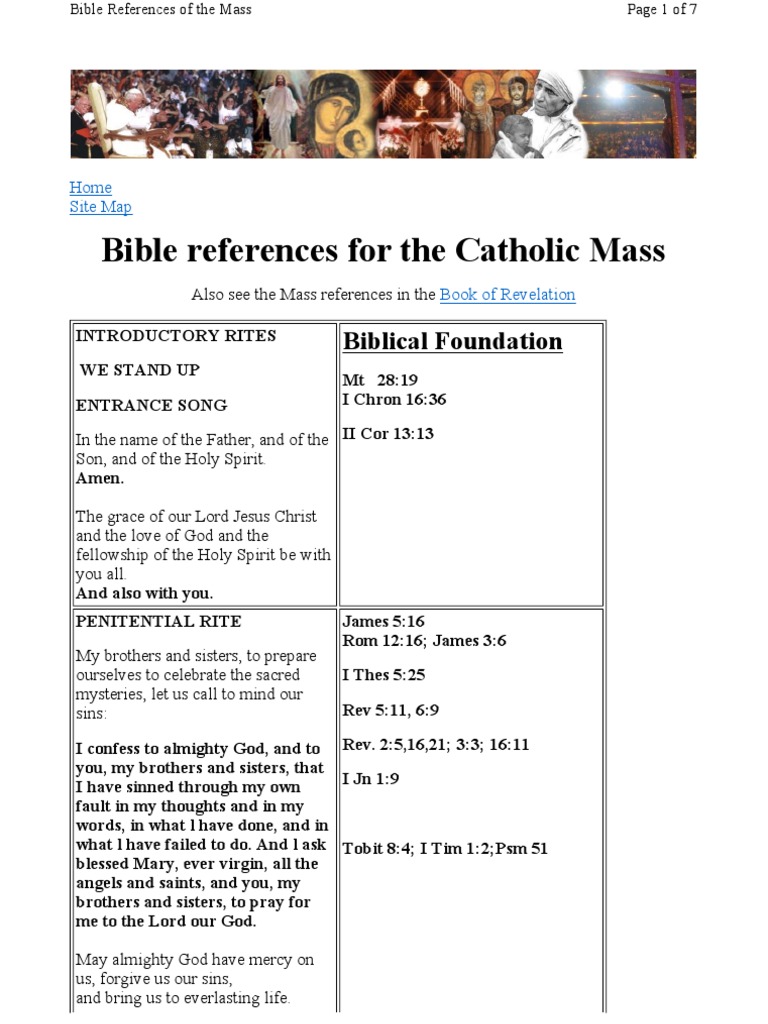 Bible References For The Holy Mass | PDF | Mass (Liturgy) | Mercy