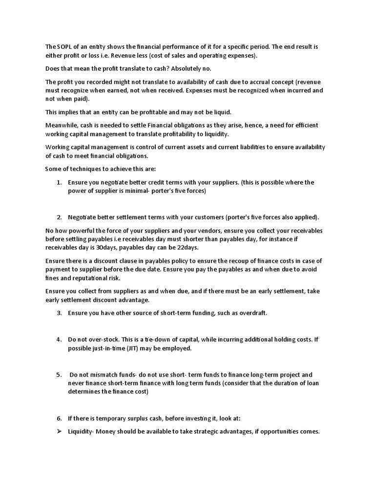 The SOPL of An Entity Shows The Financial Performance of It For A ...