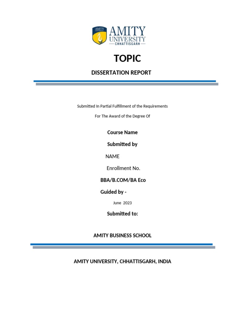 Dessertation - Blank Format (1) Bsnns | PDF | Thesis | Methodology