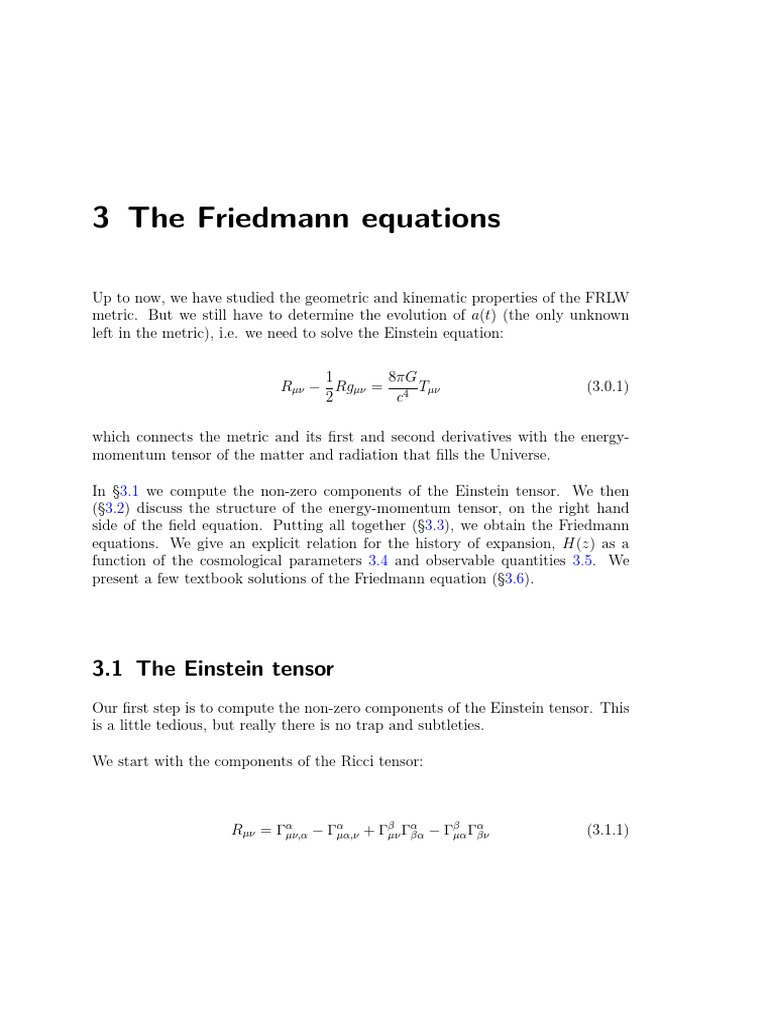 3 The Friedmann Equations | PDF | Dark Energy | Physical Cosmology