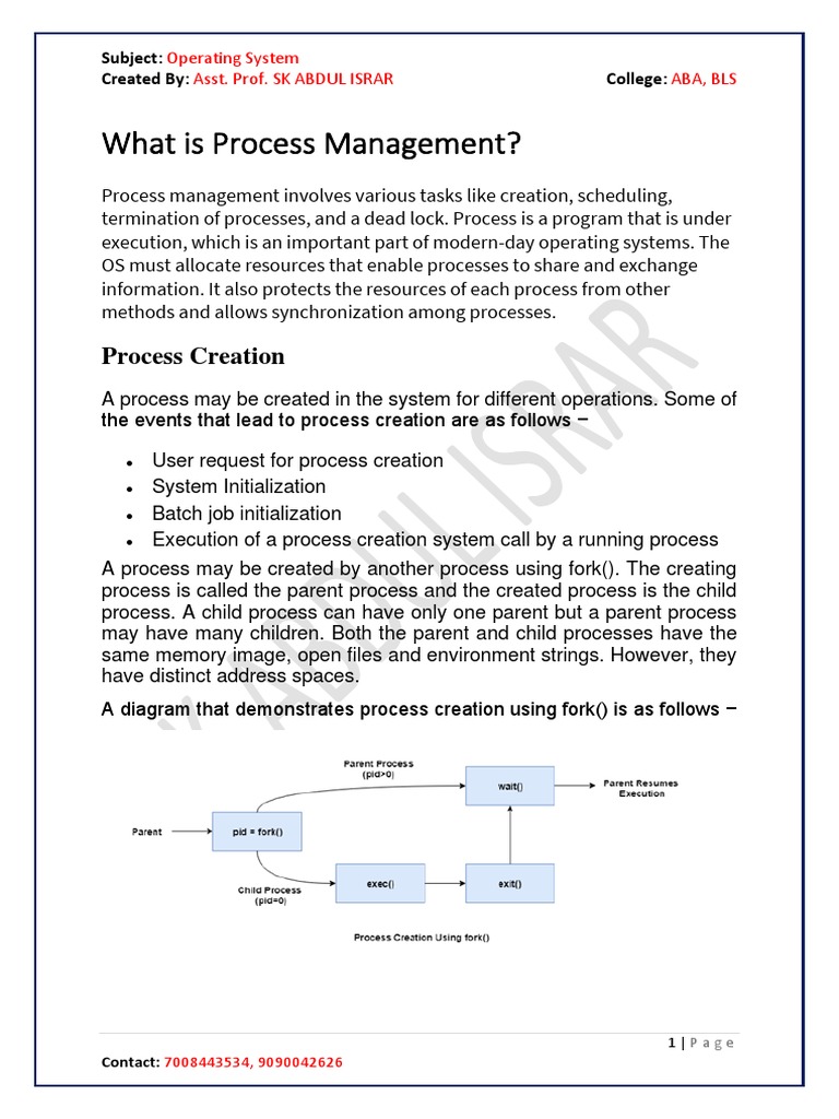 OS Process & Thread Management | PDF | Thread (Computing) | Scheduling ...