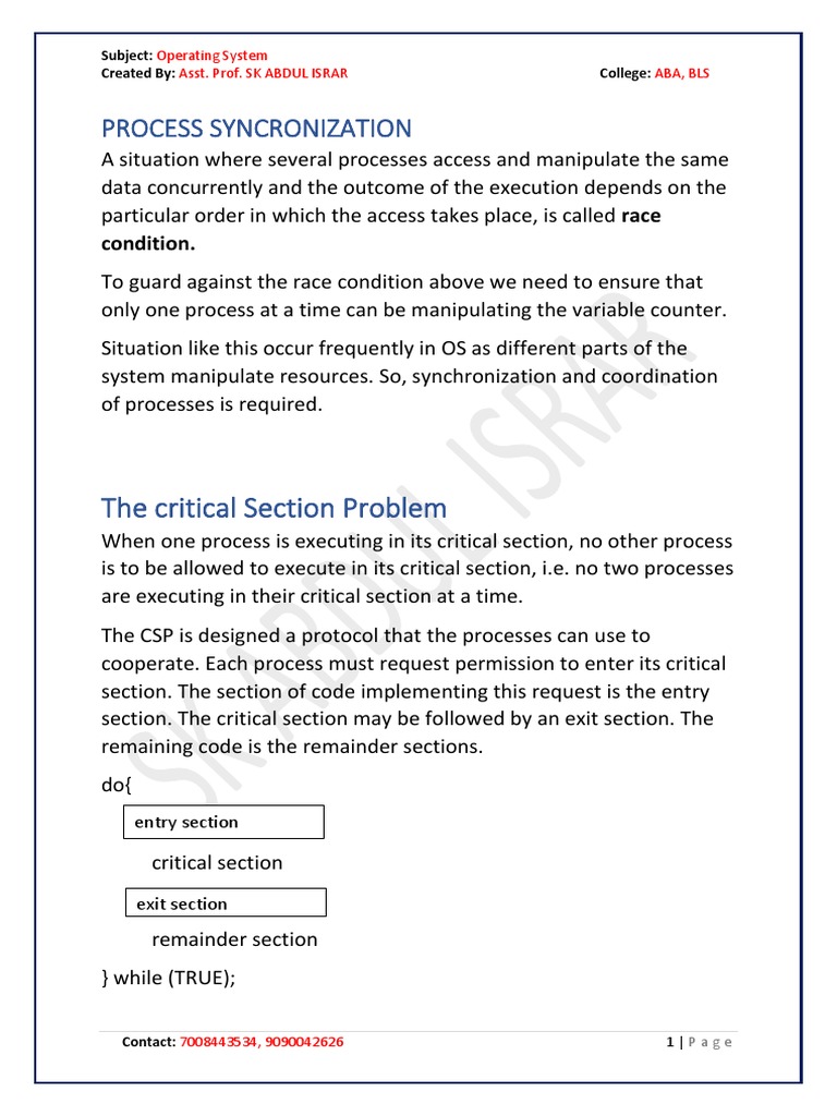 Operating System MCA BPUT Unit-4 | Download Free PDF | Process (Computing) | Computer Data Storage