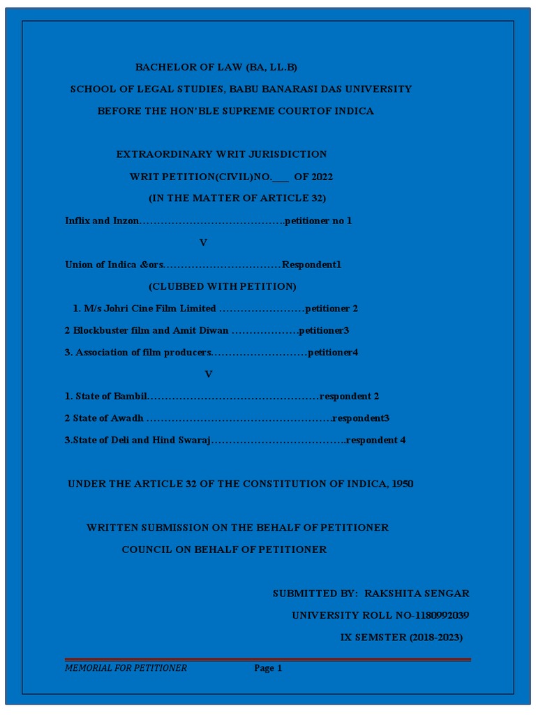 Petitioner by Rakshita Sengar | PDF | Web Server | Internet & Web