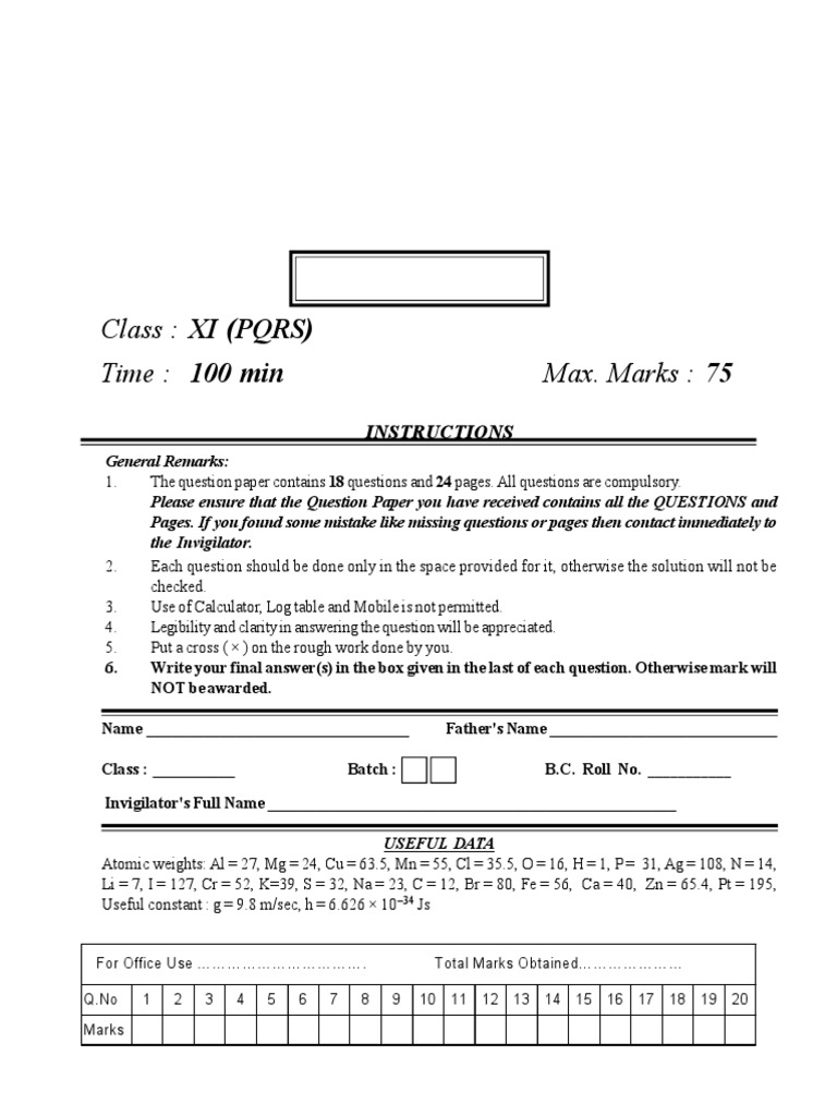CHEMISTRY-17-09-11th (PQRS) Space | PDF | Electron | Atoms
