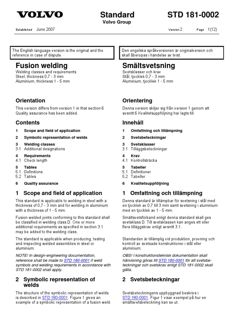 Fusion Welding Steel 07 A 3 MM - STD 181-0002 | PDF