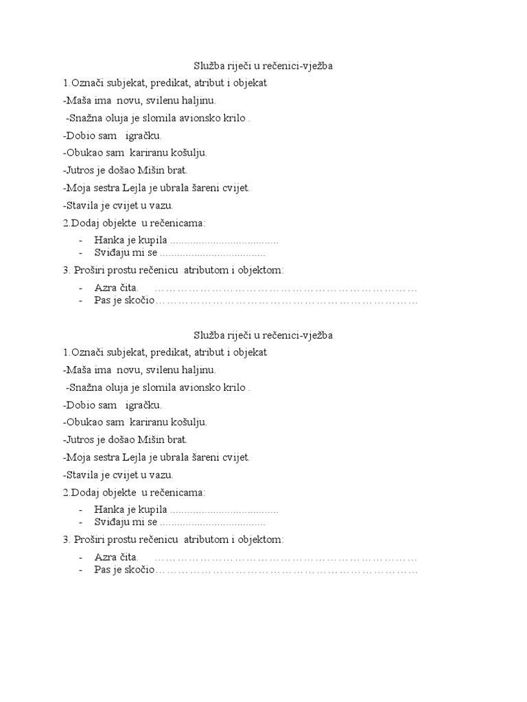 NL-Objekat I Atribut U Rečenici | PDF