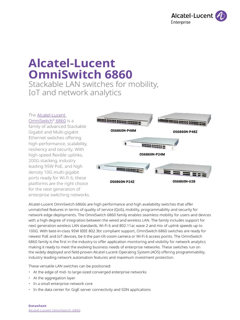 Alcatel Omniswitch-6860-Datasheet-En | PDF | Computer Network | Network ... Alcatel Omniswitch-6860-Datasheet-En | PDF | Computer Network | Network ...