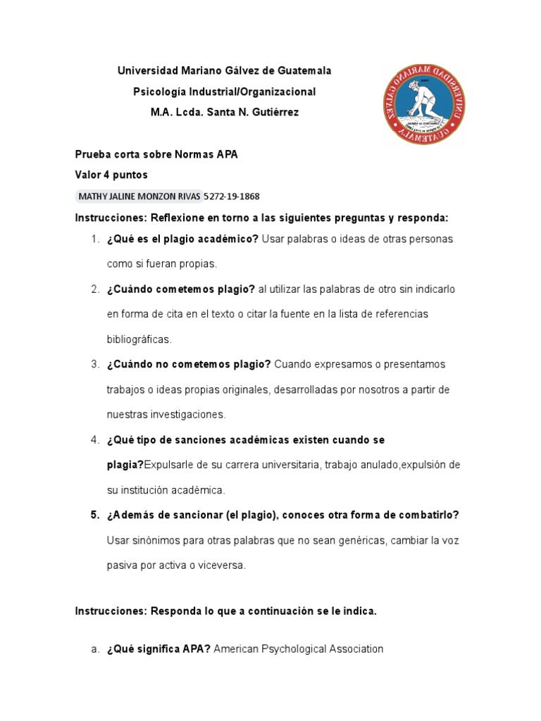 Prueba Corta | PDF | Crecimiento personal y profesional