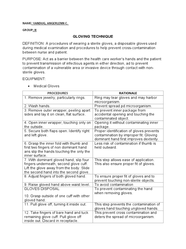 Gloving Techniques | PDF | Glove | Hand