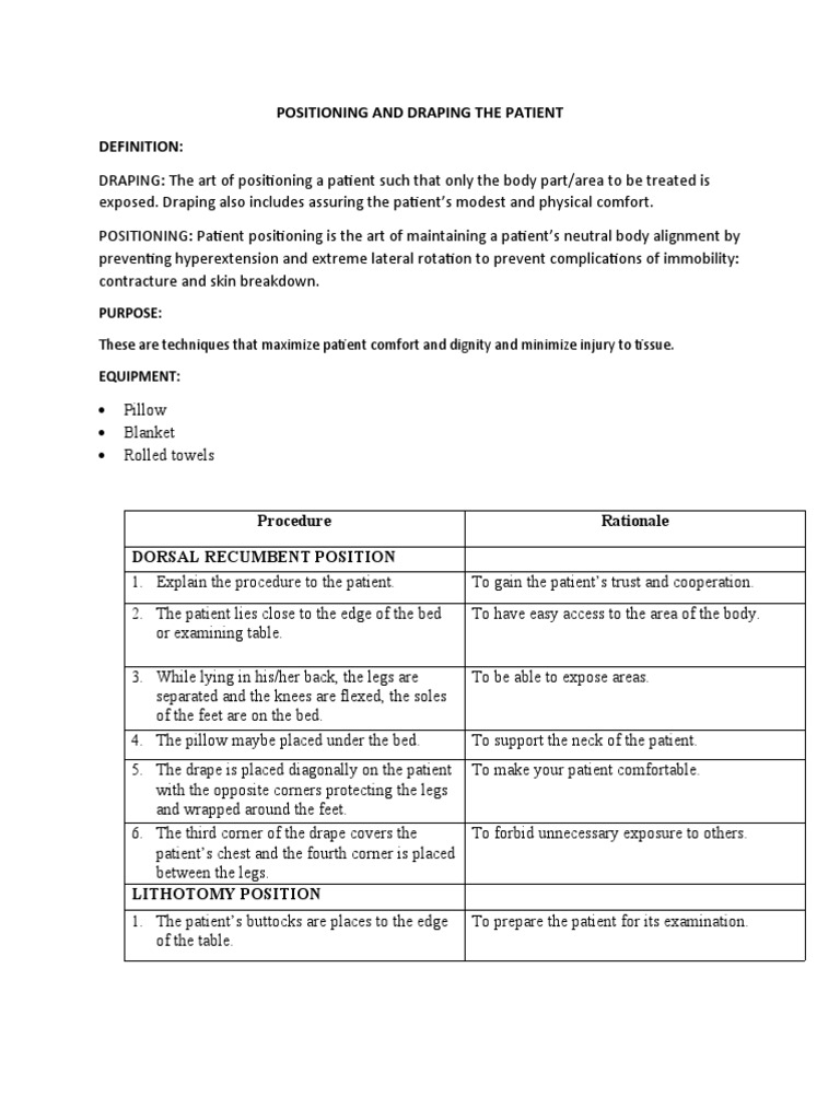 Positioning and Draping The Patient | PDF | Anatomical Terms Of Motion ...