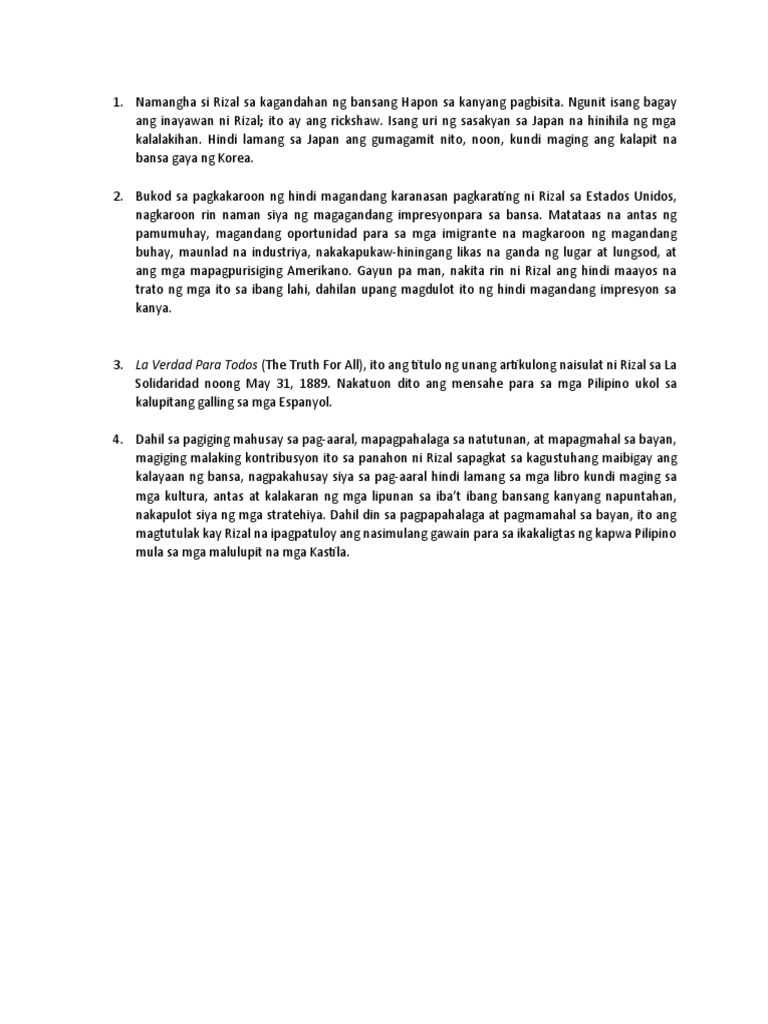 Rizal Activity | PDF