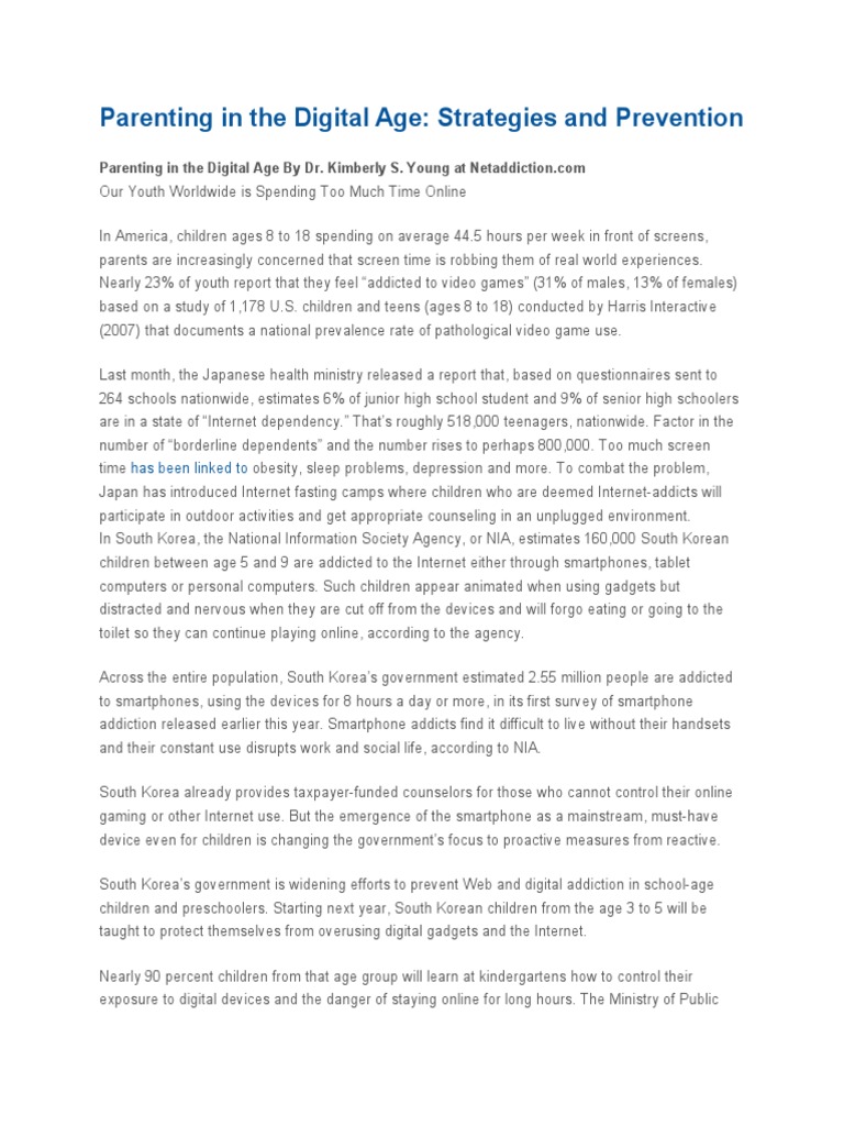 Parenting in The Digital Age | PDF | Behavioural Sciences | Psychology