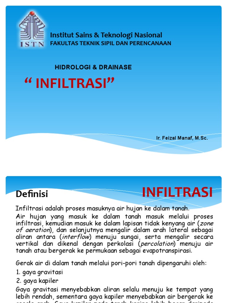 Infiltrasi: Proses dan Pengukuran | PDF