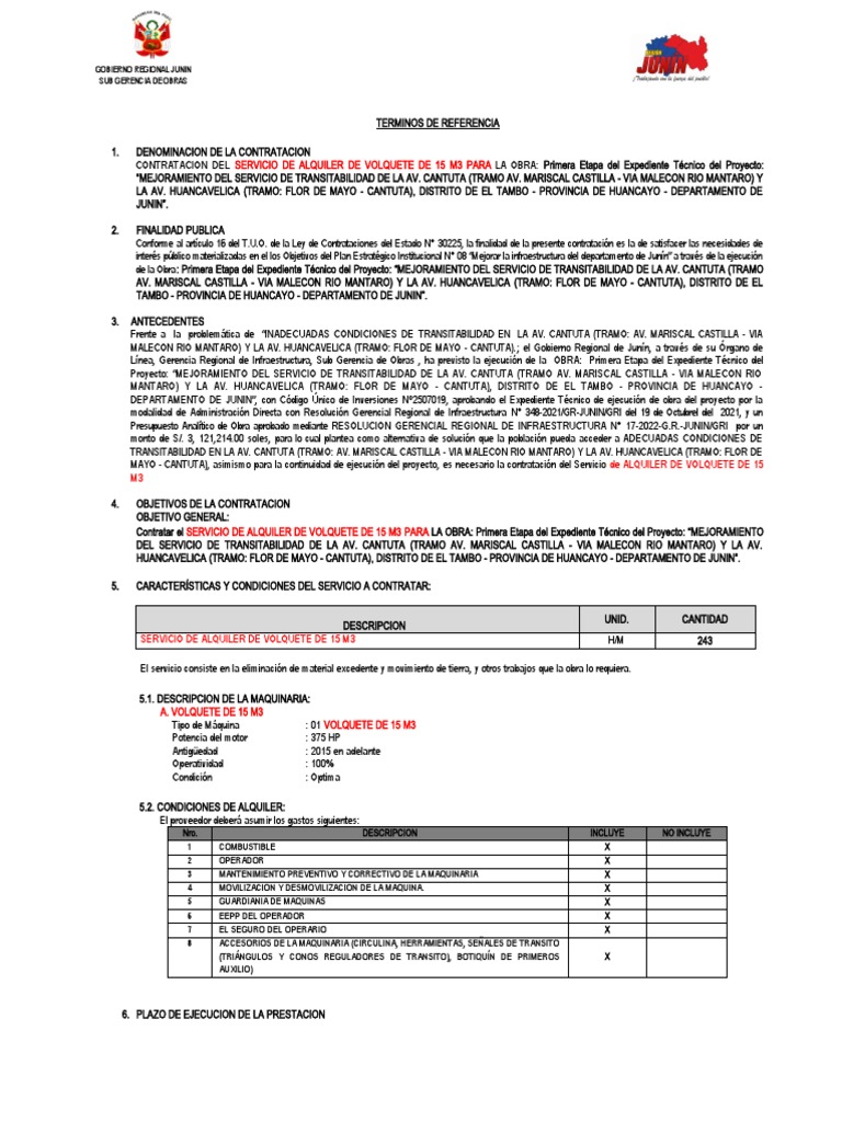 Tdr 337 Servicio De Alquiler De Camion Volquete 15 M3 Pdf