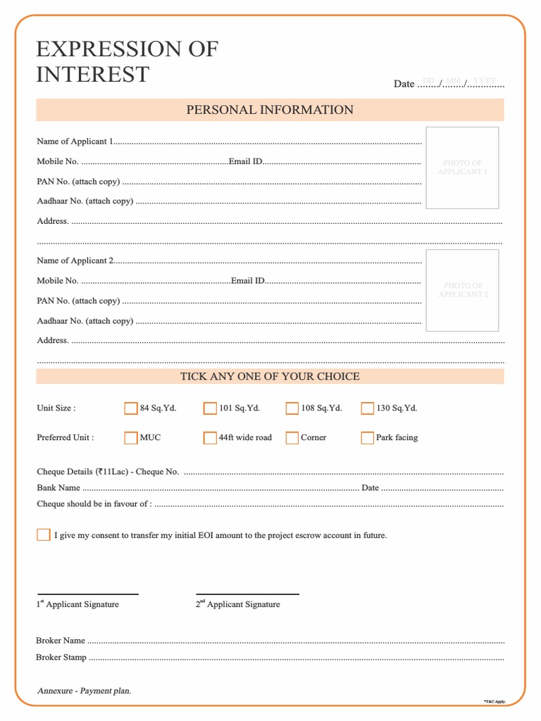 Real Estate Expression of Interest | PDF | Cheque