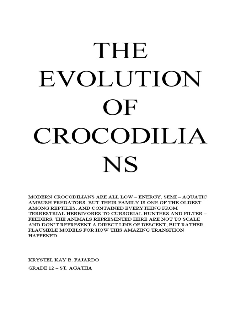 THE Evolution OF Crocodilia NS | PDF