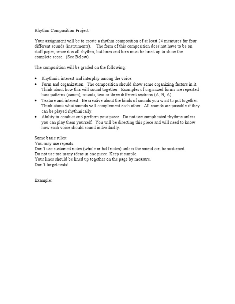 Rhythm Composition Project | PDF