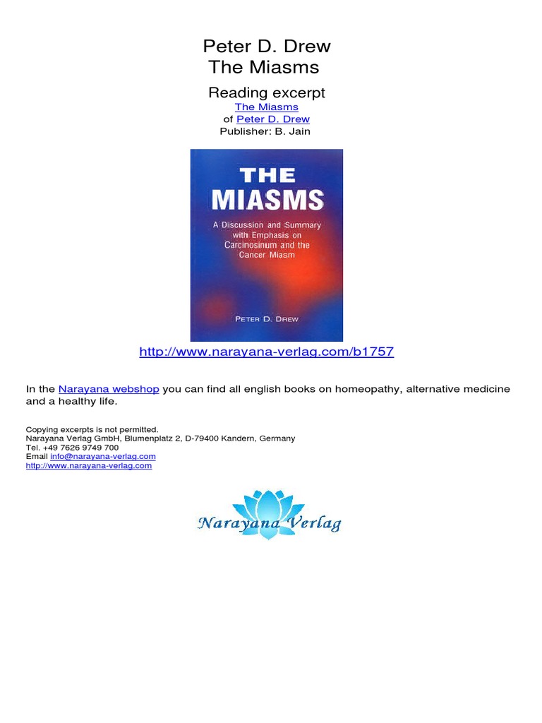 The Miasms Peter D Drew.01757 - 2 | PDF | Homeopathy | Public Health