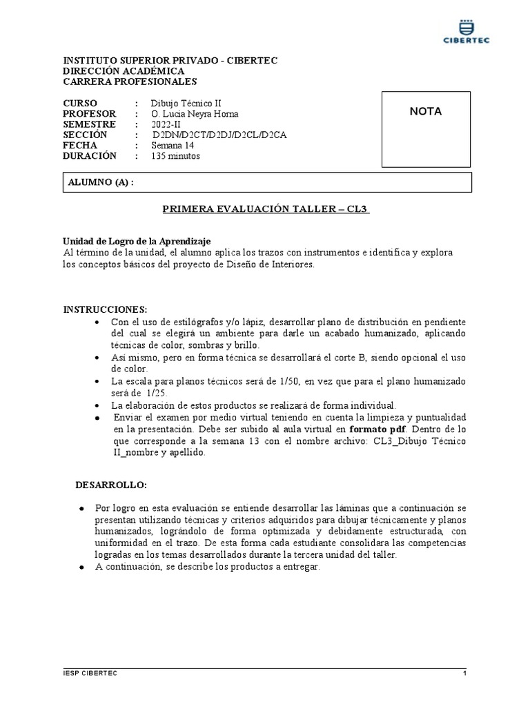 2354 - Dibujo Tecnico Ii - D2DN - D2CT - D2DJ - D2CL - D2ca - 01 - CL3 ...